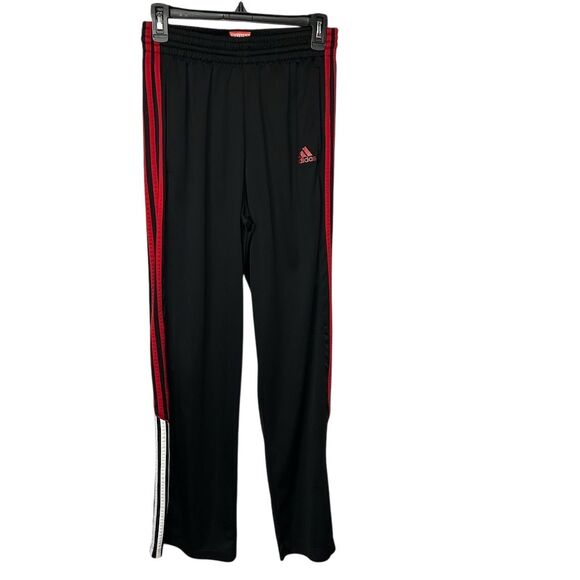 adidas | Pants | Adidas Mens Small Black Basketball Track Pants Red ...